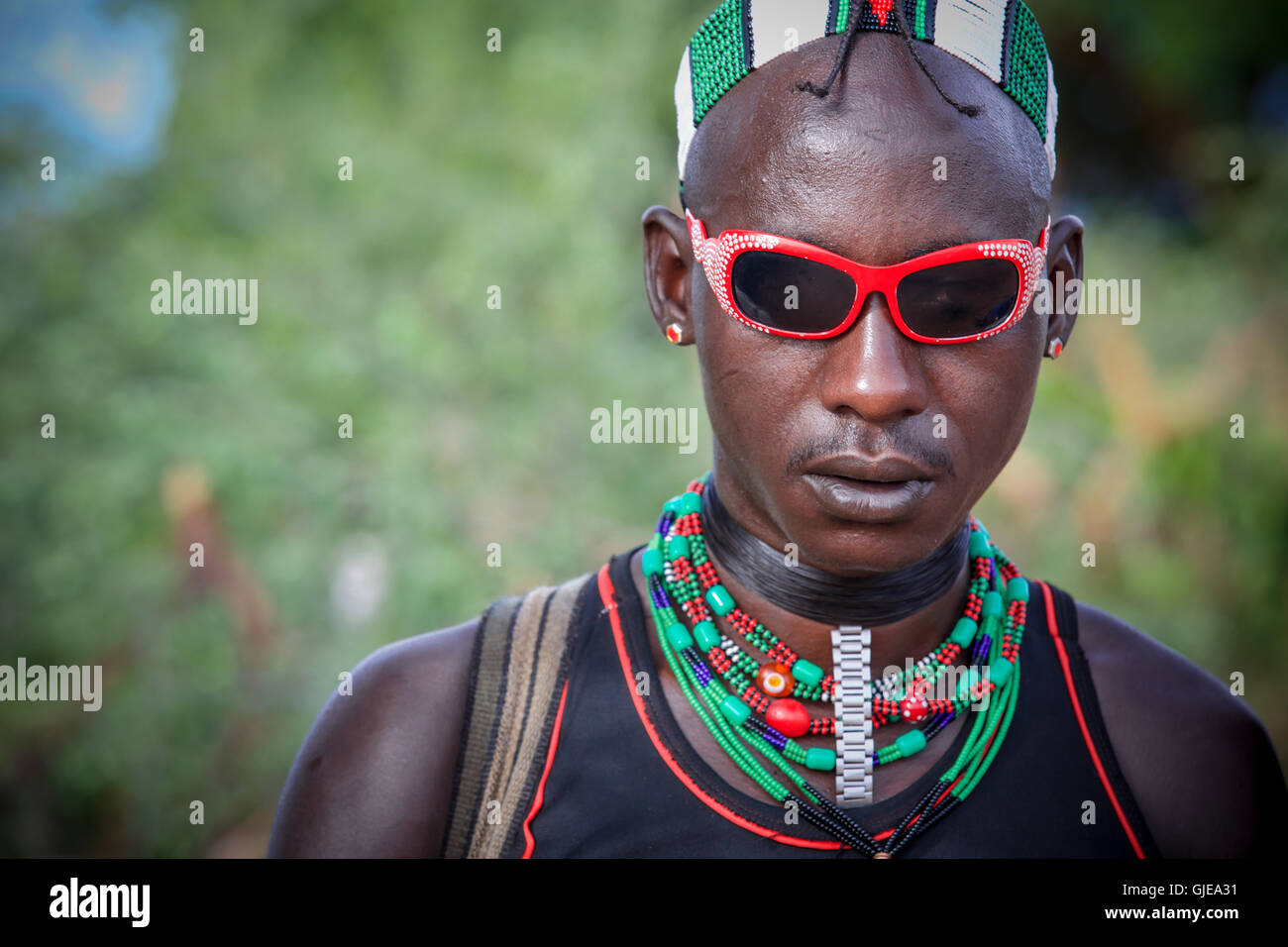 Young Man from Hamer Tribe in Ethiopia Stock Photo - Alamy