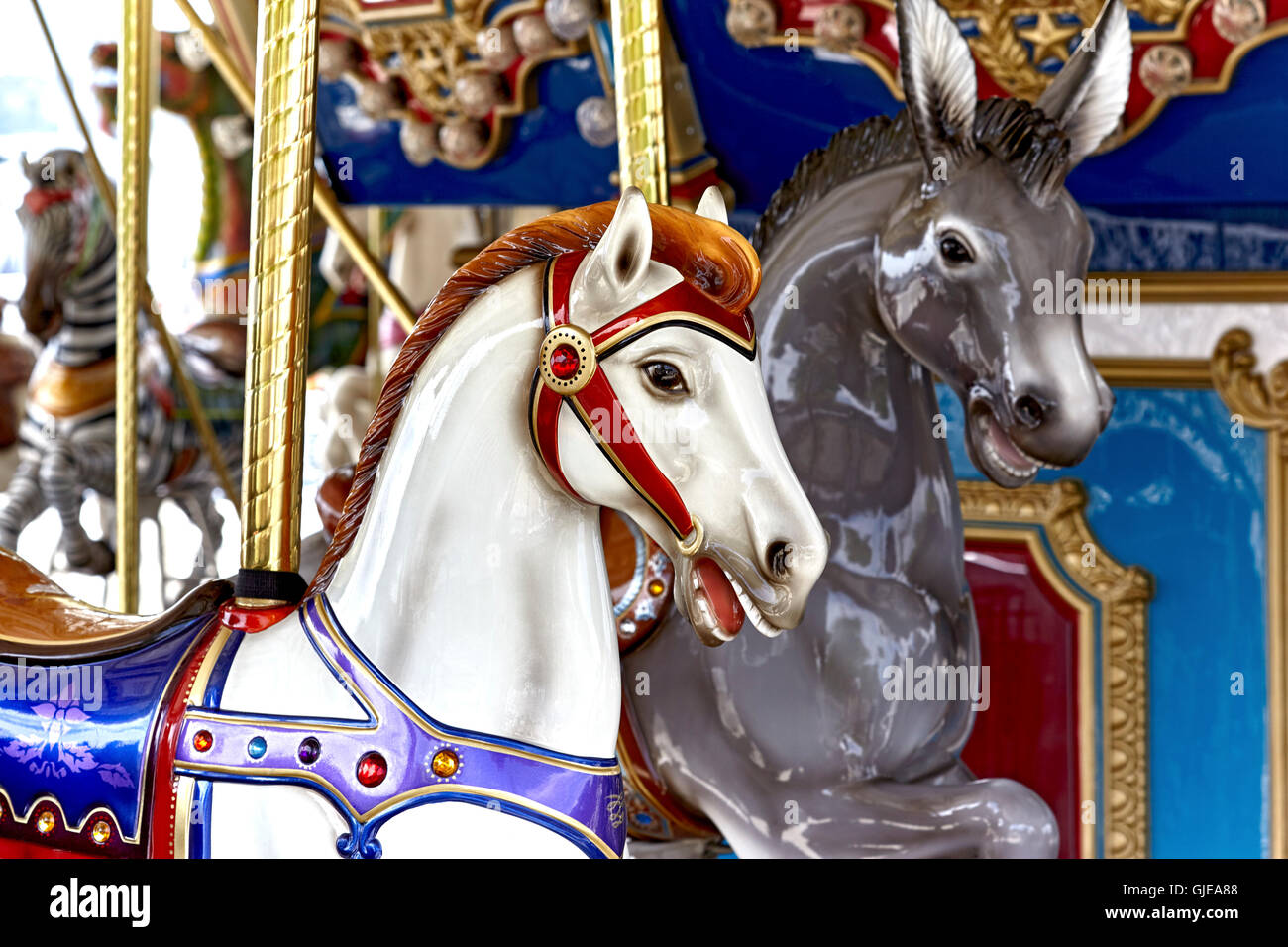 Close up fairground carousel horse hi-res stock photography and images ...