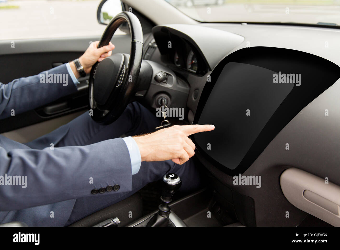 Man hand pointing finger car hi-res stock photography and images - Alamy
