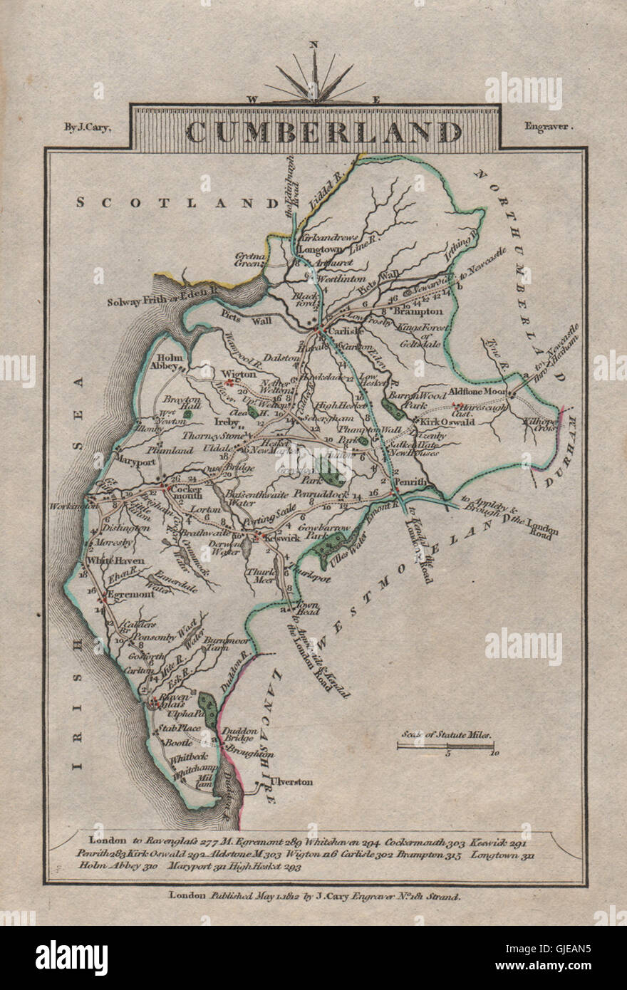 Cumberland outline map hi-res stock photography and images - Alamy