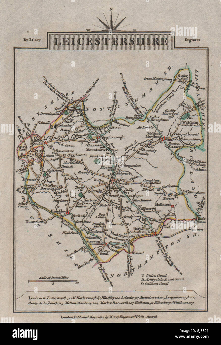 Leicestershire outline map hi-res stock photography and images - Alamy
