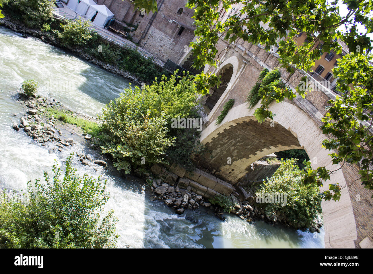 Ponte Fabricio Fabricius Bridge River Tiber Rome Stock Photo - Alamy