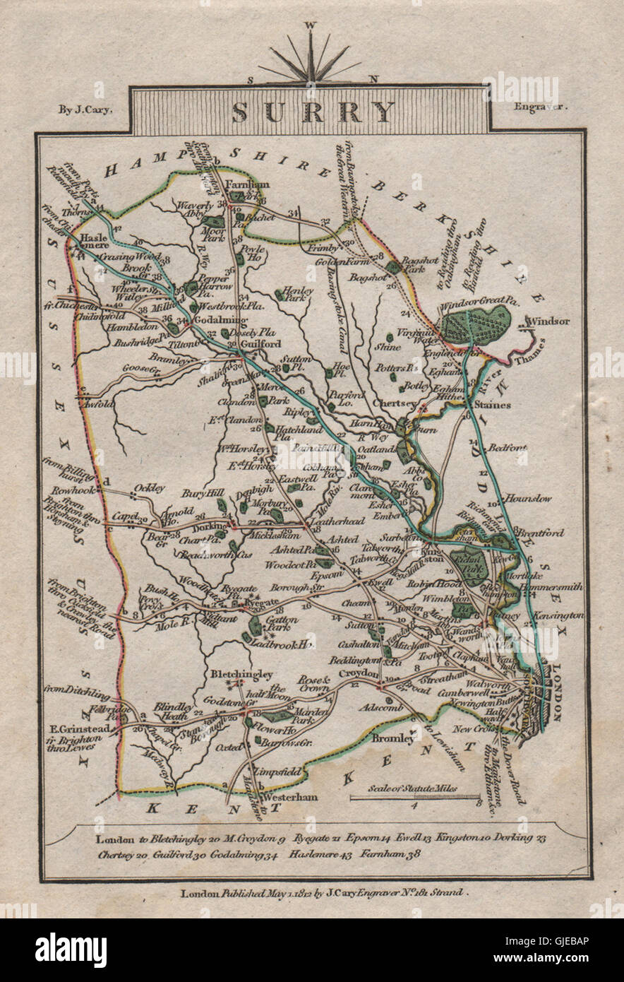 Surry county map hi-res stock photography and images - Alamy