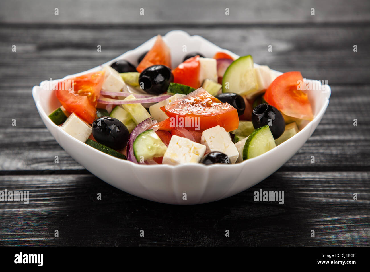 Delicious greek salad Stock Photo - Alamy