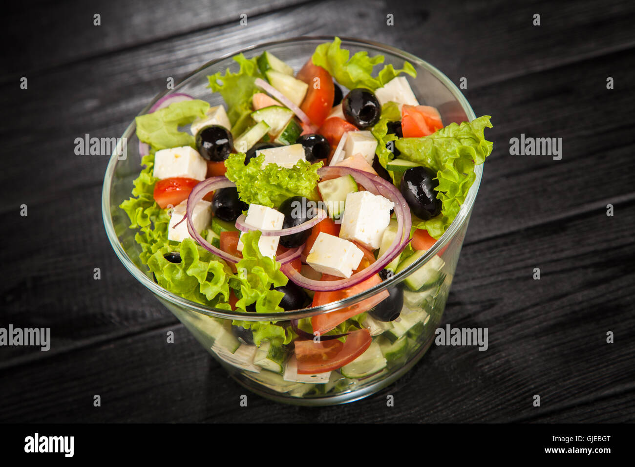 Delicious greek salad Stock Photo - Alamy