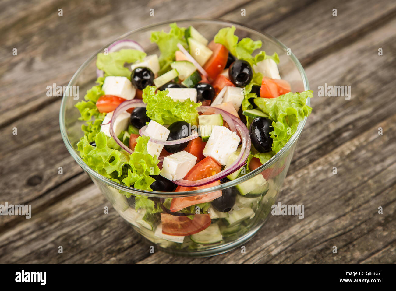Delicious greek salad Stock Photo - Alamy