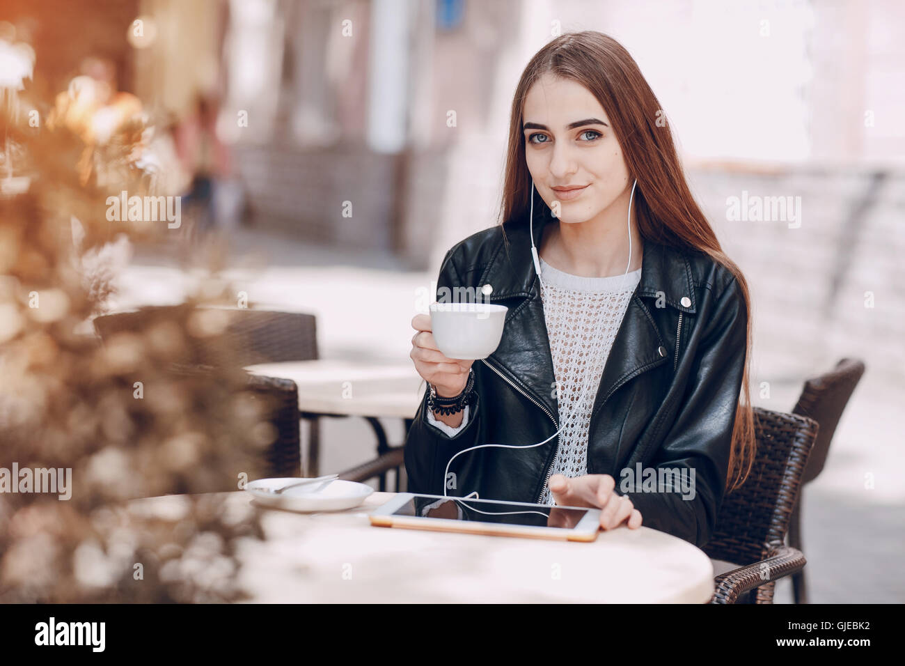girl in the cafe Stock Photo - Alamy
