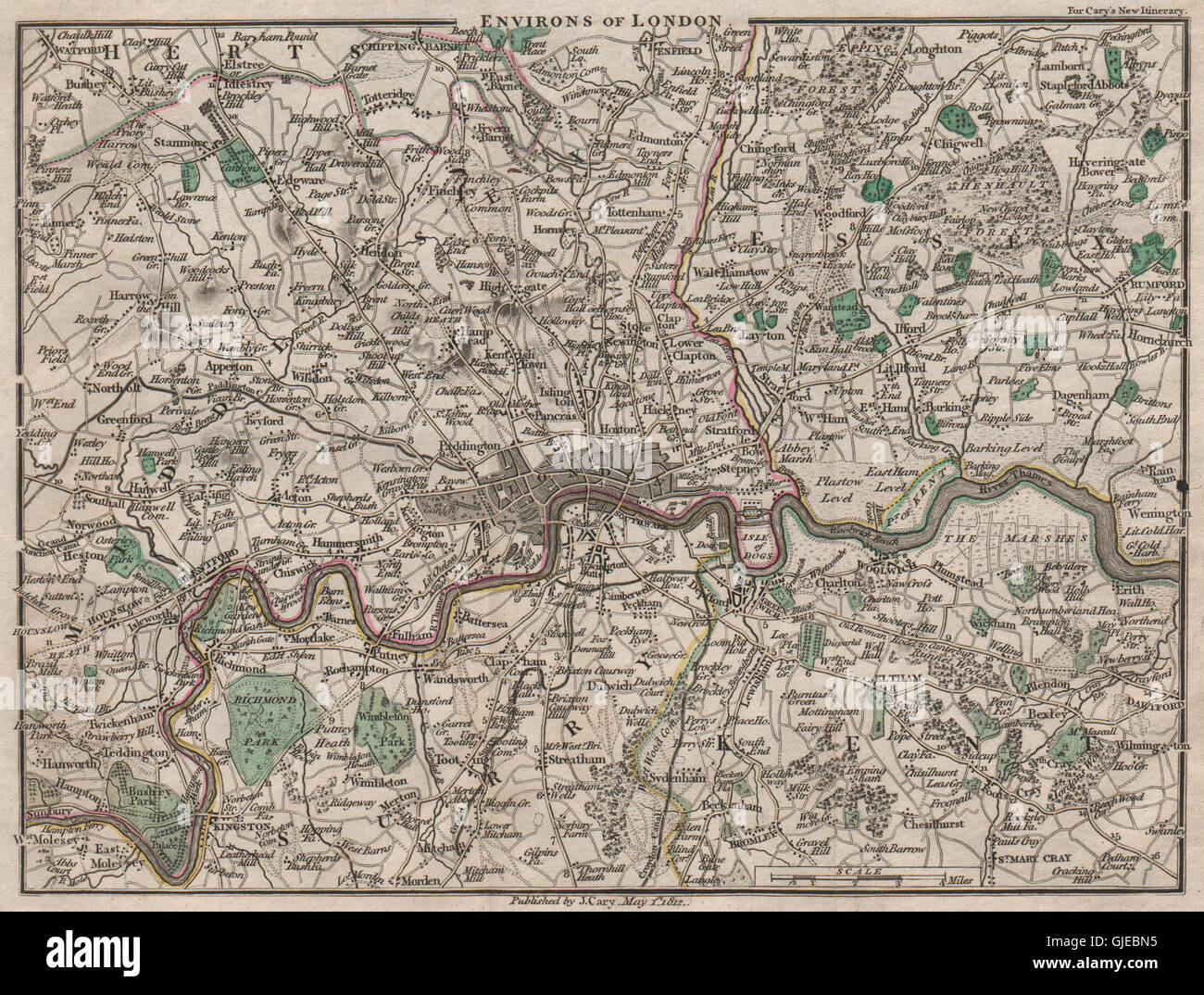 19th century london map hi-res stock photography and images - Alamy