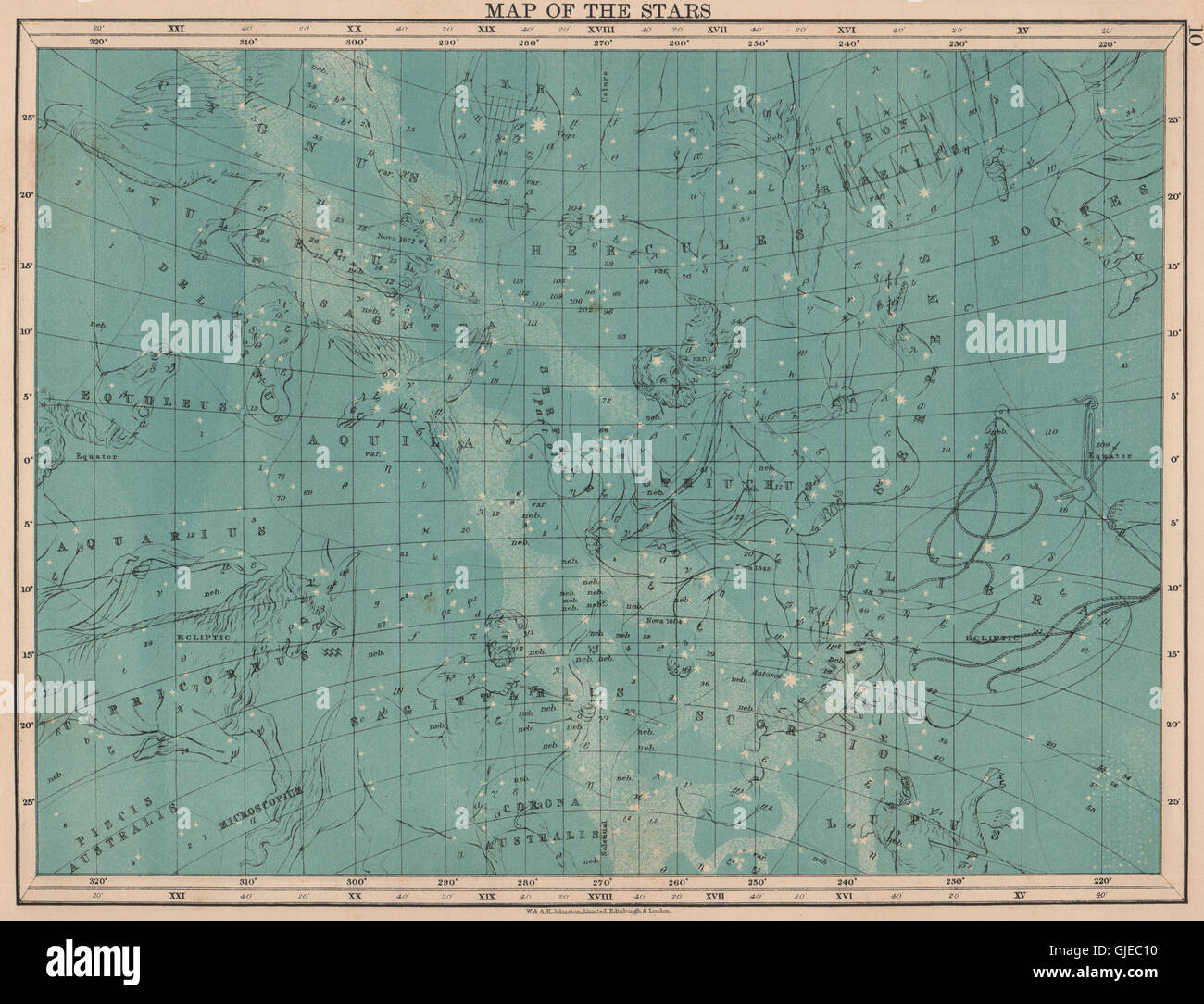 ASTRONOMY. Star map. Sagittarius Hercules Aquila Scorpio Hercules ...