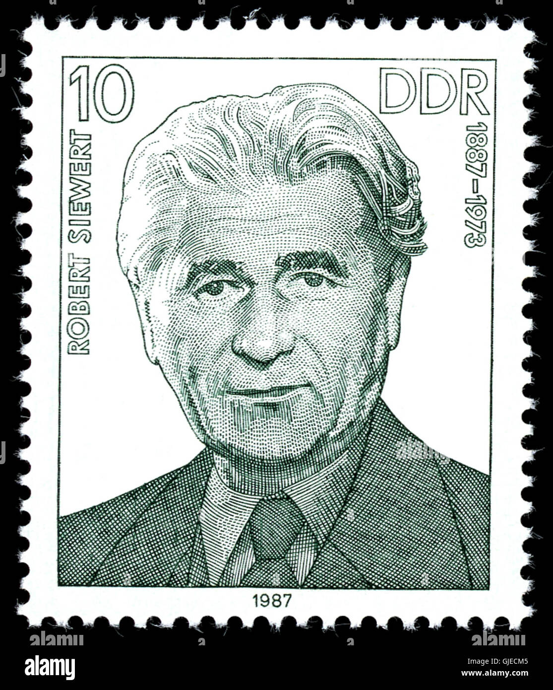 The DDR 1987 MiNr 3083 stamp features a design that reflects the ...