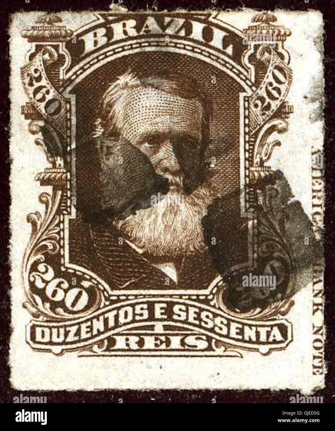 The 1878 Brazil 260R (Yv43 Mi44) stamp is a classic issue featuring the ...