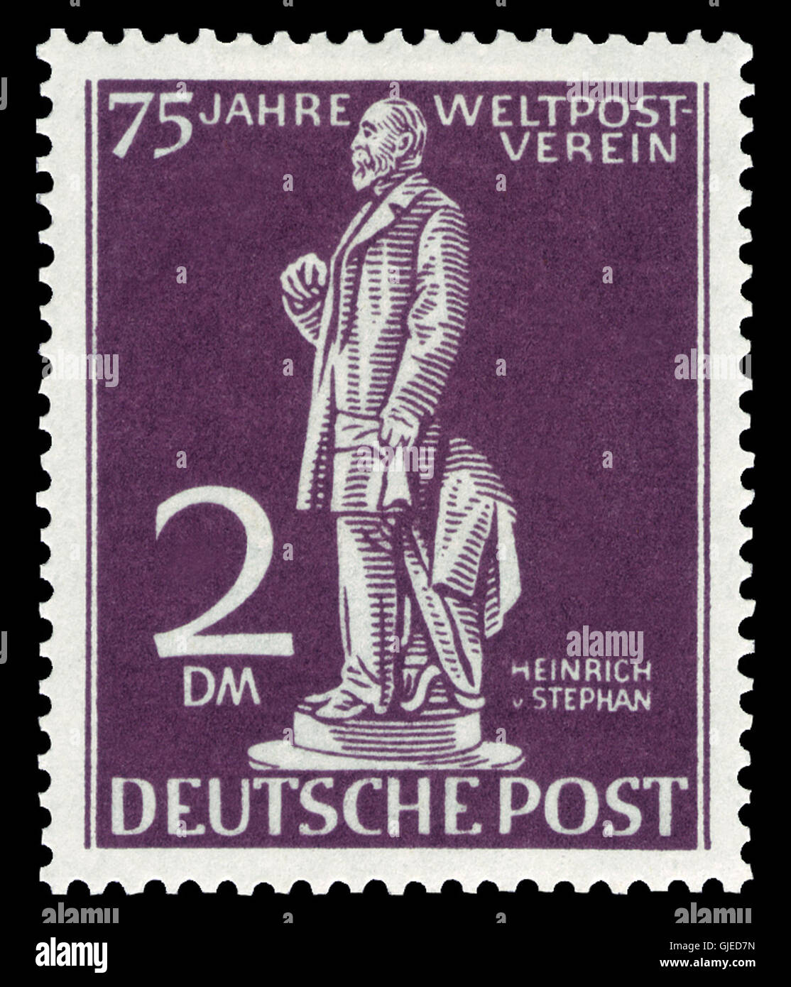 The DBPB 1949 41 Heinrich von Stephan stamp commemorates Heinrich von ...