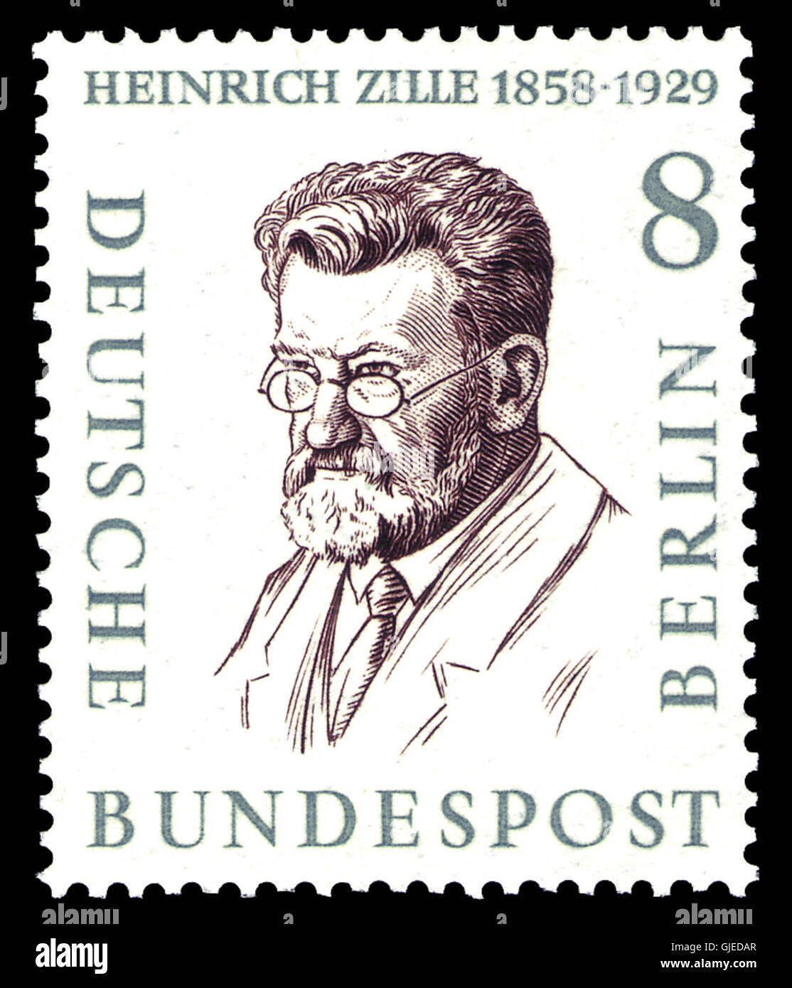 The 1957 DBPB 164 Zille stamp features the famous German artist and ...