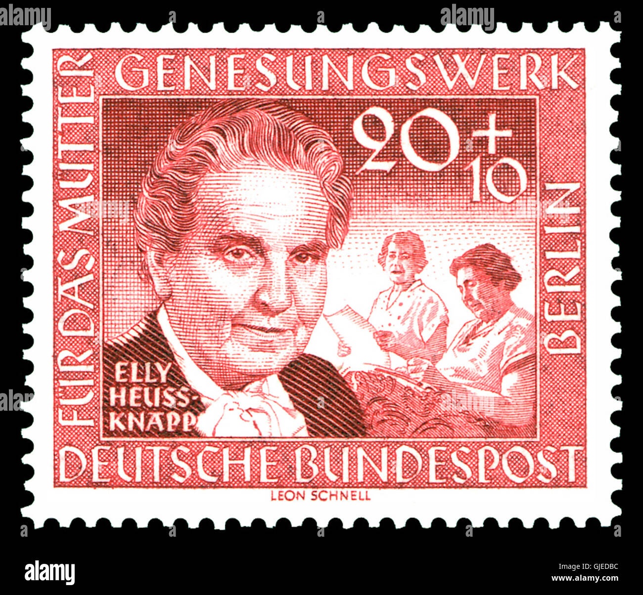 The DBPB 1957 MiNr 178 stamp honors Elly Heuss-Knapp, a prominent ...