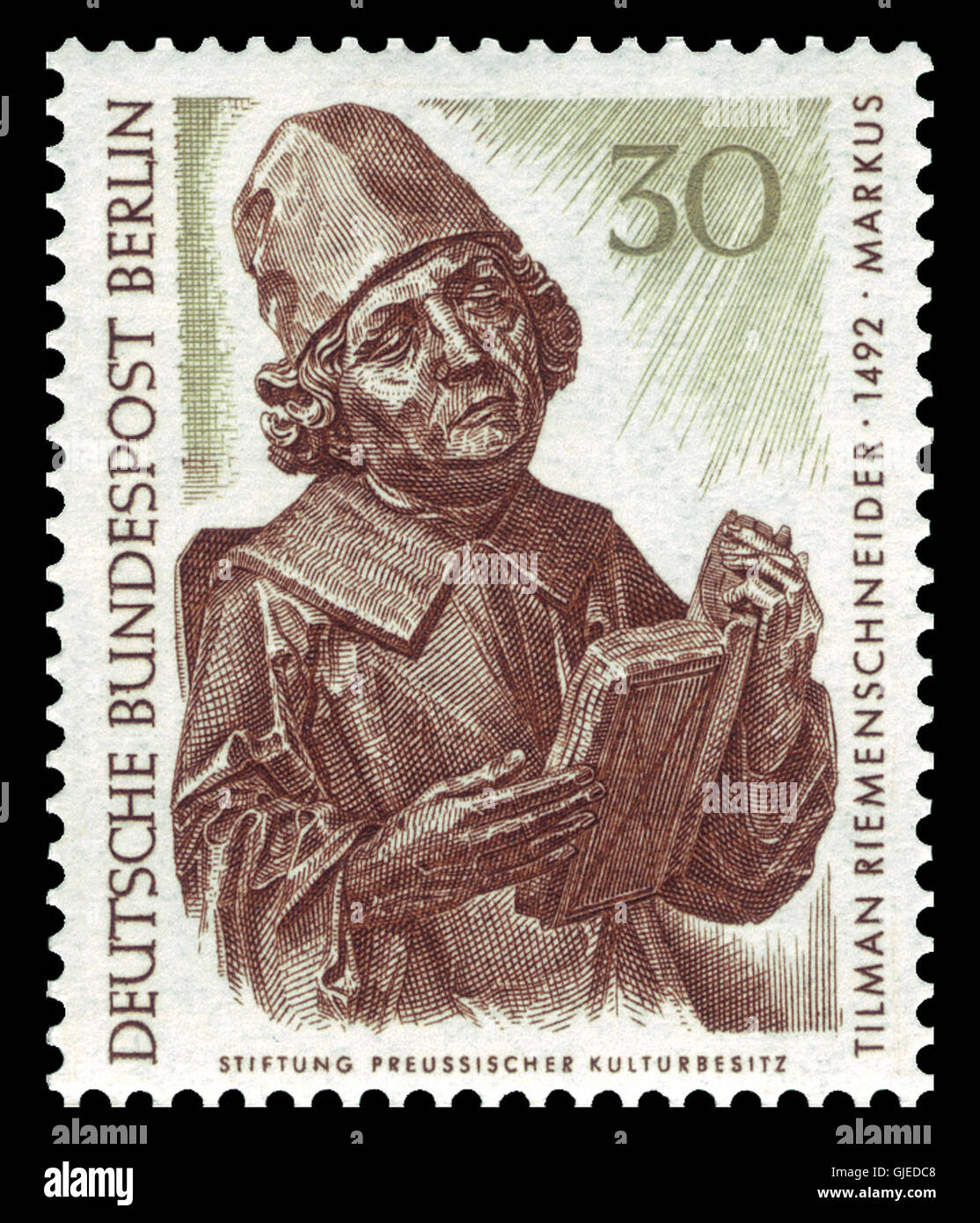 Issued in 1967, this DBP 305 stamp features the 'Männerstädter Altar ...
