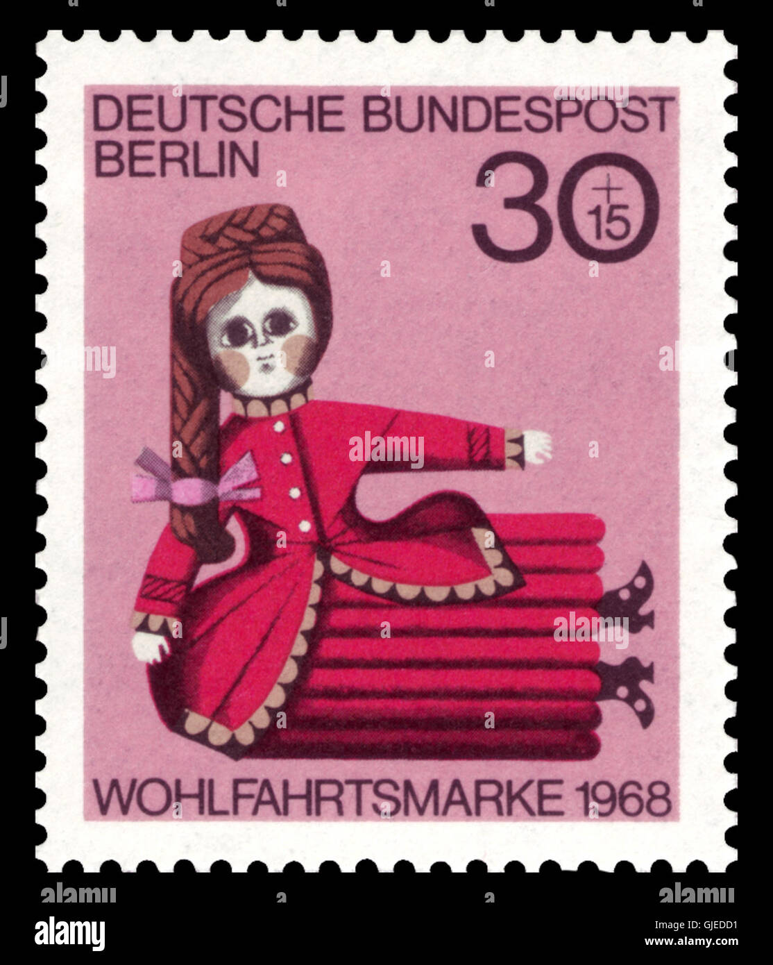 The 1968 DBPB 324 Puppe stamp was part of a German series dedicated to ...