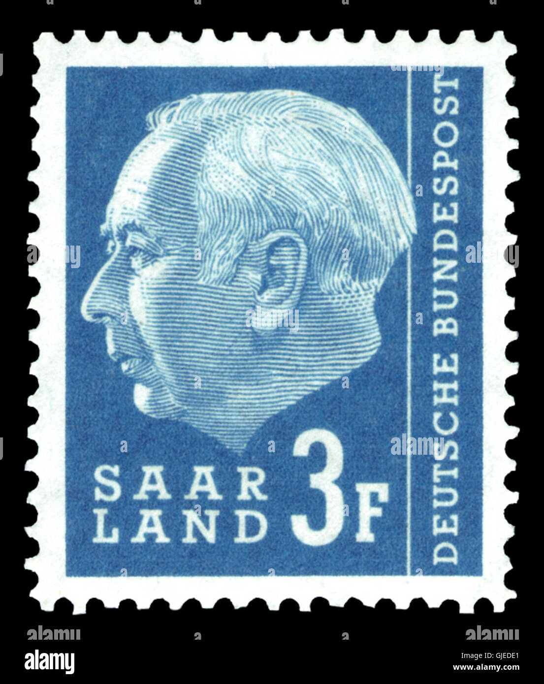 The DBPSL 1957 410 Theodor Heuss II stamp was issued by Germany to ...