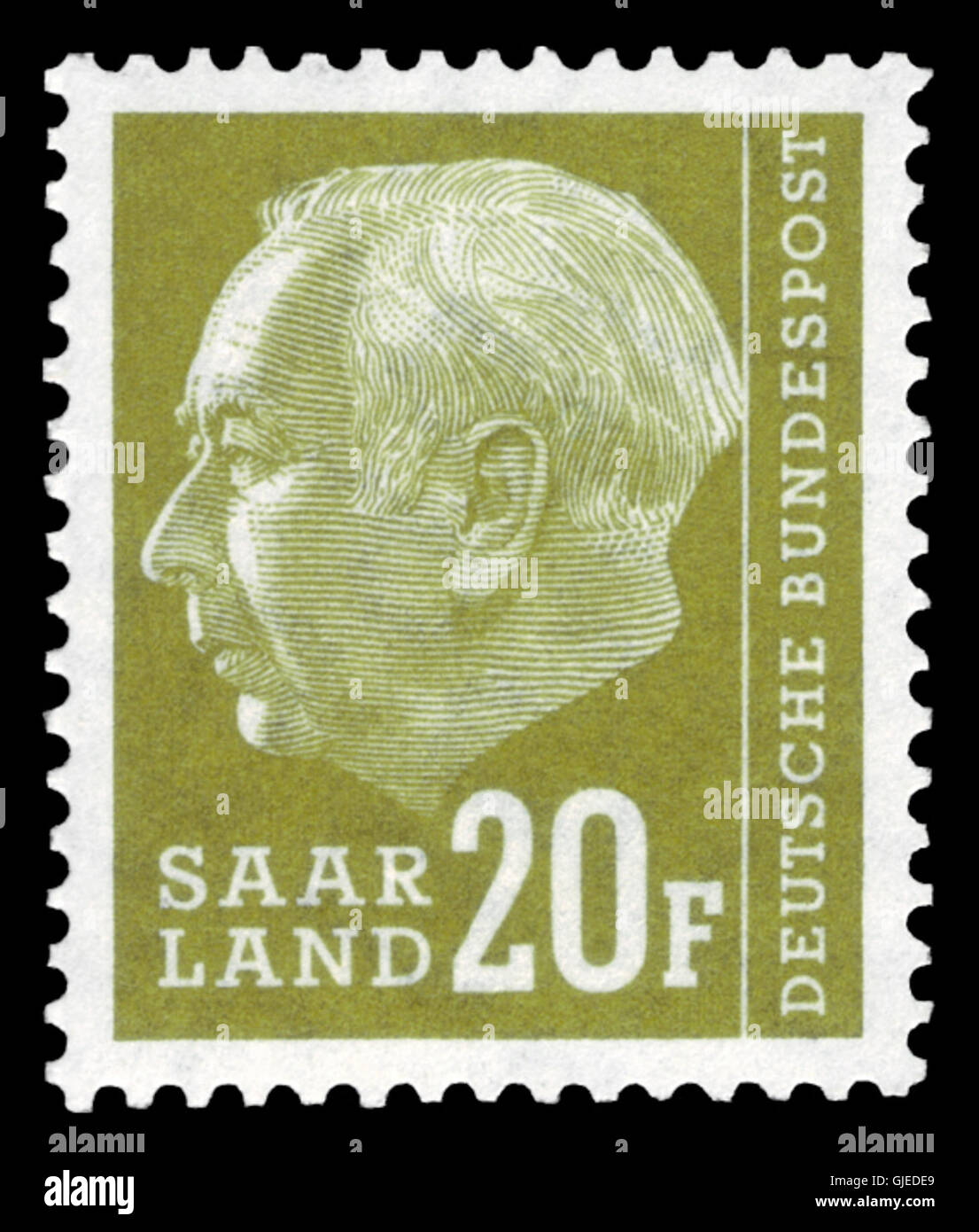 The 1957 DBPSL 417 Theodor Heuss II stamp honors Theodor Heuss, the ...