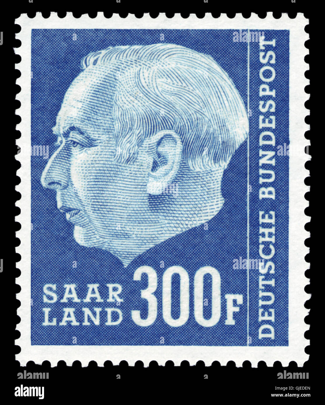 The 1957 DBPSL 428 stamp features Theodor Heuss, the first President of ...