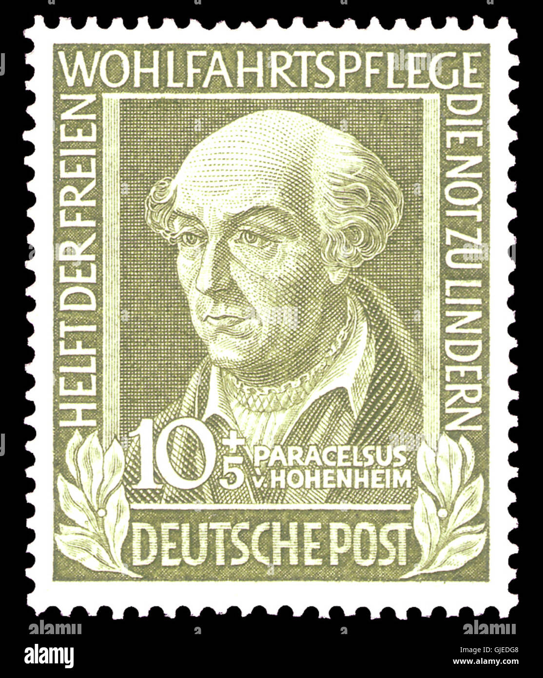 The 1949 DBP MiNr 118 stamp commemorates the Swiss physician and ...