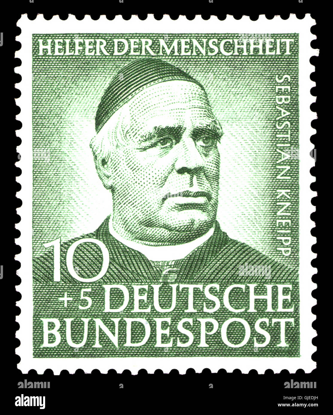 The 1953 DBP 174 Kneipp stamp issued by Germany commemorates Sebastian ...
