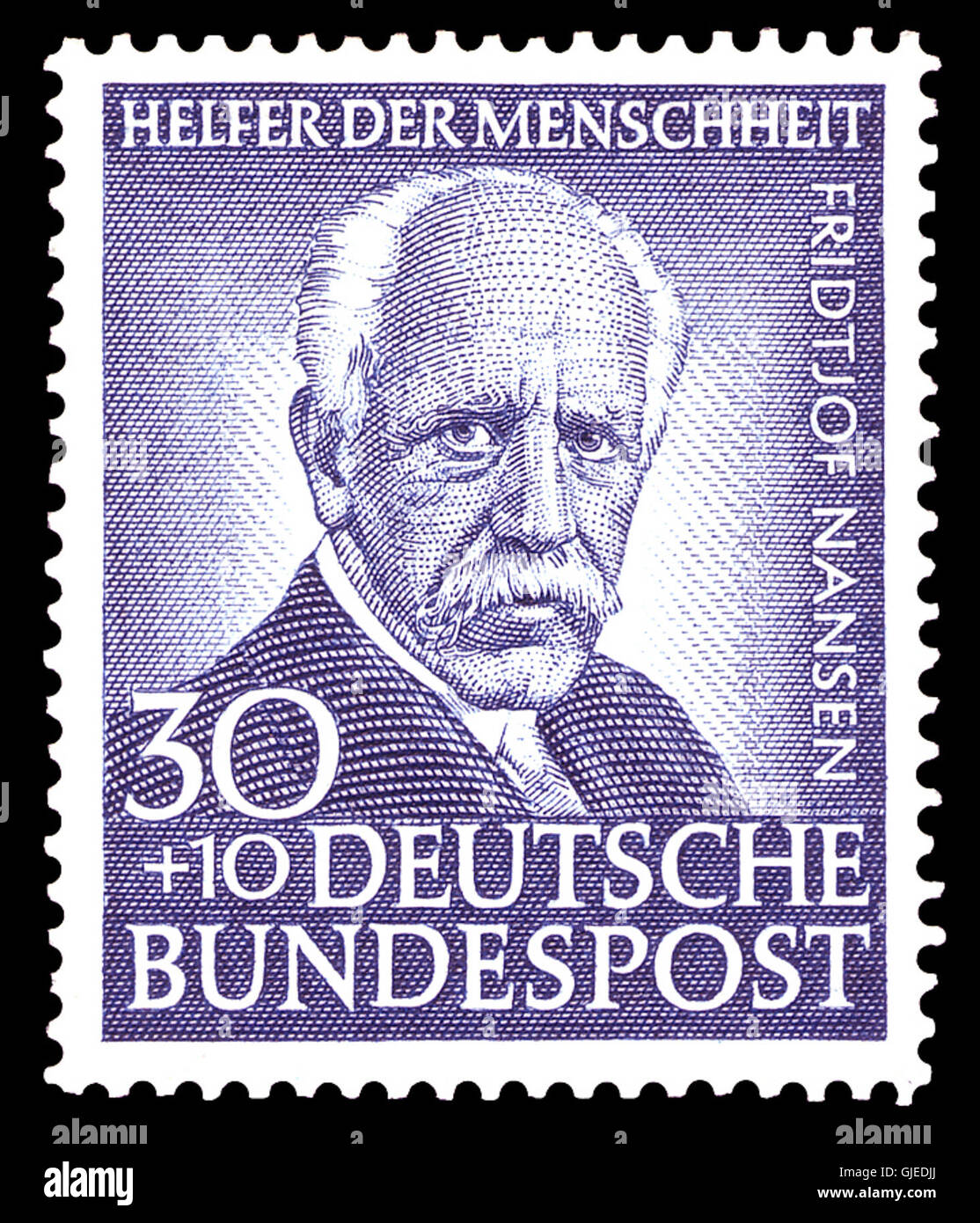 The 1953 DBP 176 Nansen stamp commemorates Fridtjof Nansen, the ...