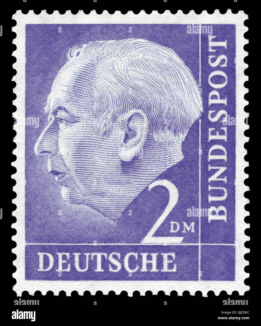The DBP 1954 195 Theodor Heuss I stamp was issued to commemorate the ...
