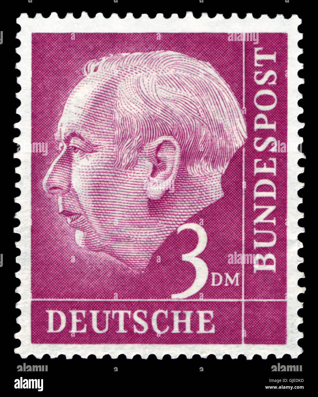 The 1954 DBP 196 stamp honors Theodor Heuss, the first President of ...