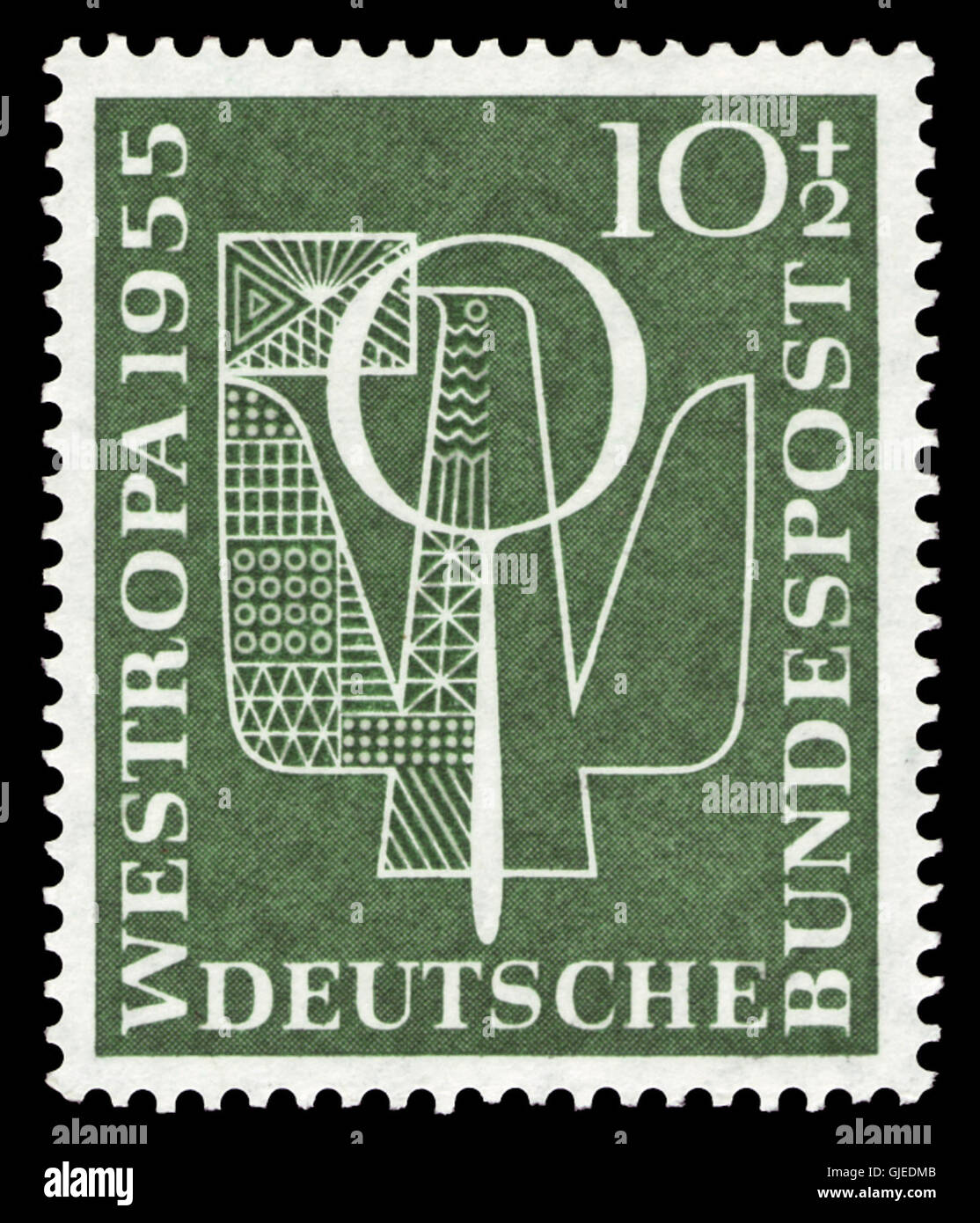 The 1955 DBP 217 stamp was issued for the Briefmarkenausstellung (Stamp ...
