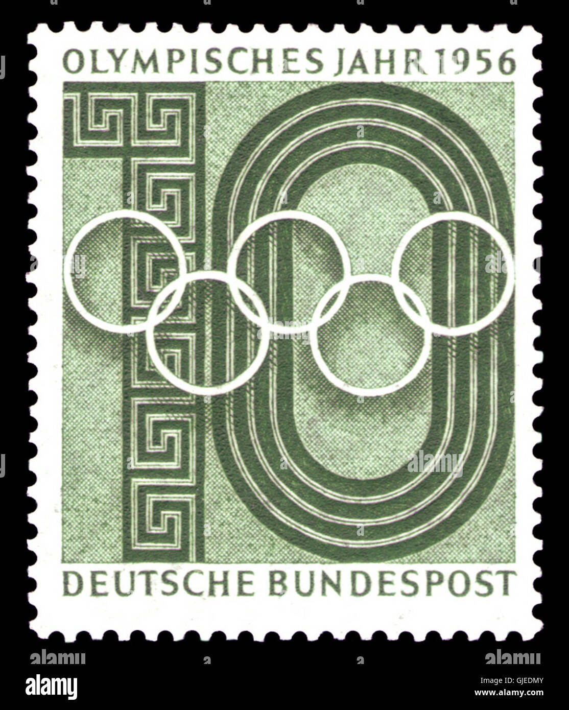 The DBP 1956 231 stamp commemorates the Olympic Year, highlighting ...