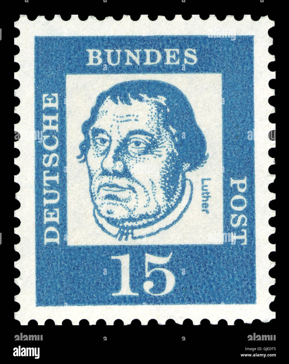 The DBP 1961 351 stamp commemorates Martin Luther, a key figure in the ...