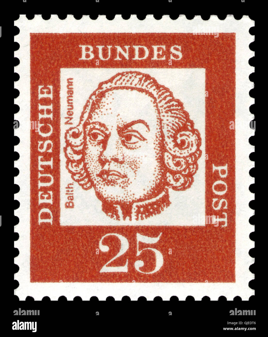 The DBP 1961 353 Balthasar Neumann stamp honors the renowned German ...