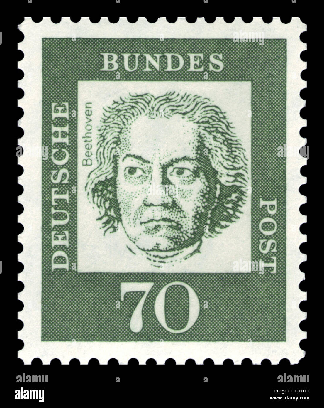 The 1961 DBP 358 stamp honors Ludwig van Beethoven, one of the most ...