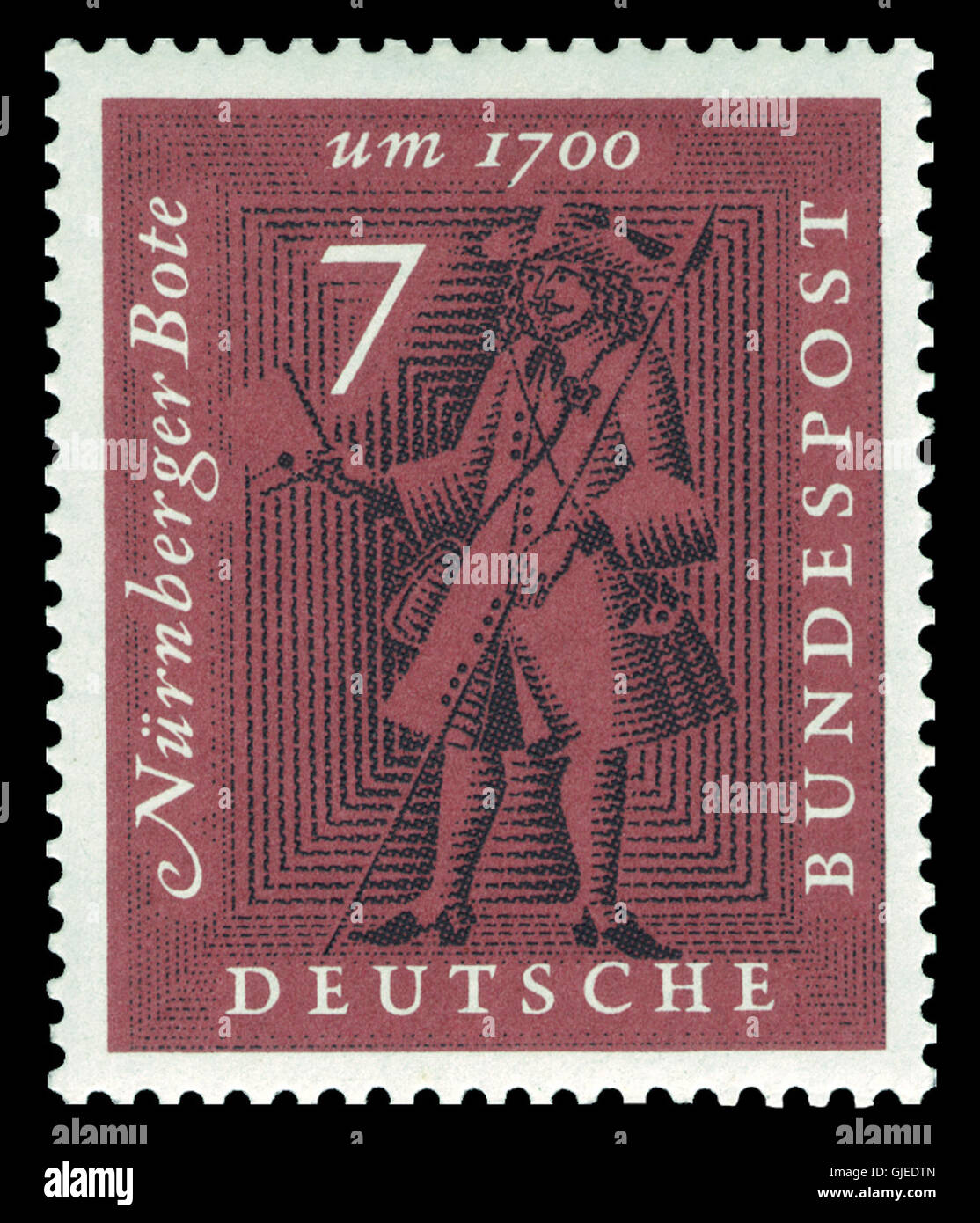 The 1961 DBP 365 Brief im Wandel stamp features the theme of evolving ...