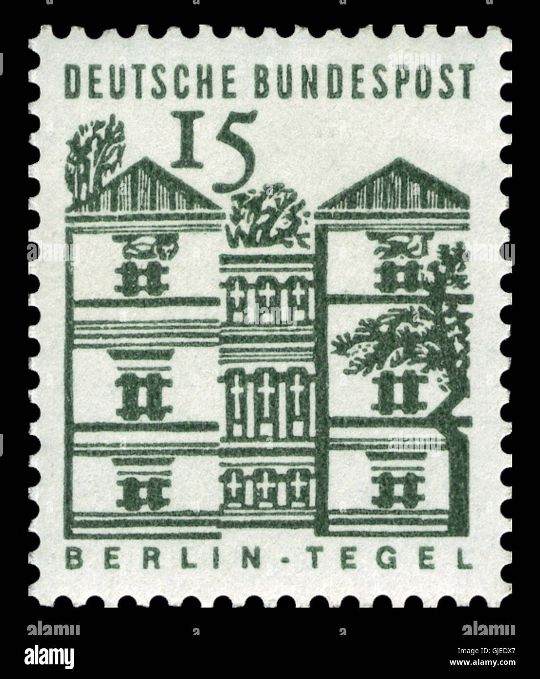 Germany post mark stamp post architecture stamp hi-res stock ...