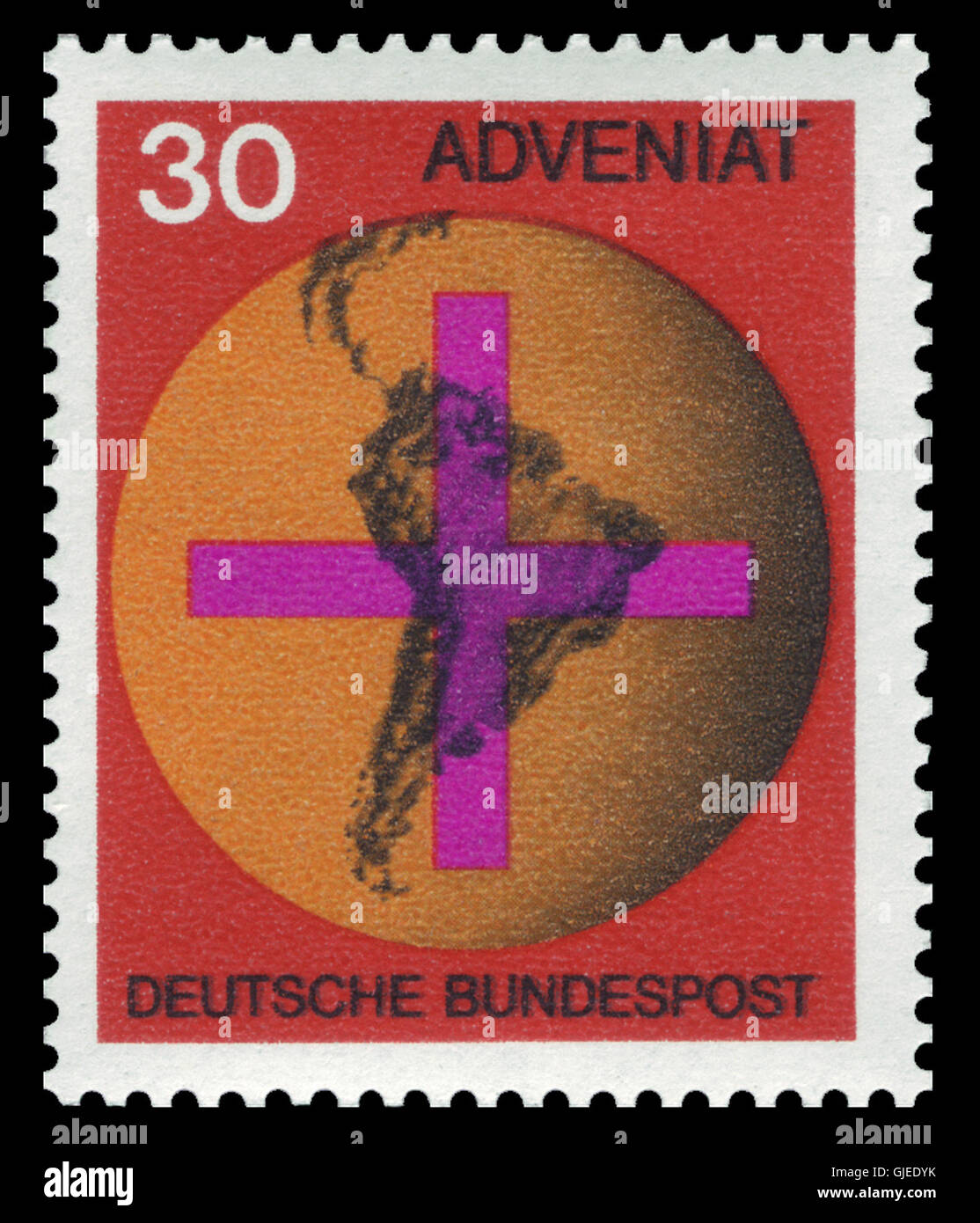 The 1967 DBP 545 Adveniat stamp was issued by West Germany and ...