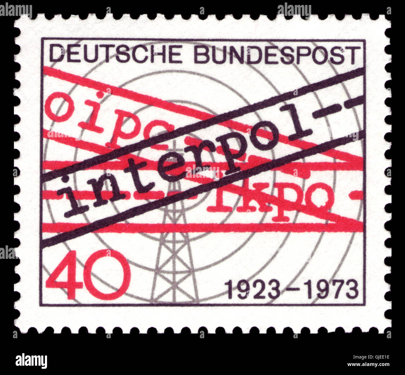 The 1973 DBP 759 stamp commemorates Interpol, an international ...