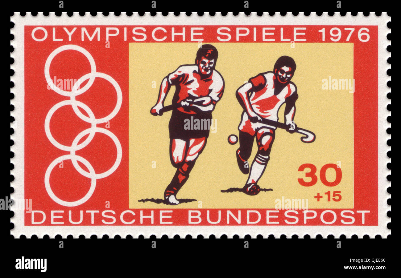 This 1976 DBP stamp, number 888, commemorates the Olympic field hockey ...