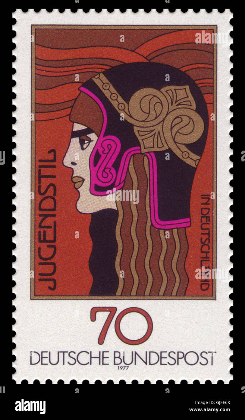 The DBP 1977 924 Jugendstil stamp is part of a series celebrating Art ...