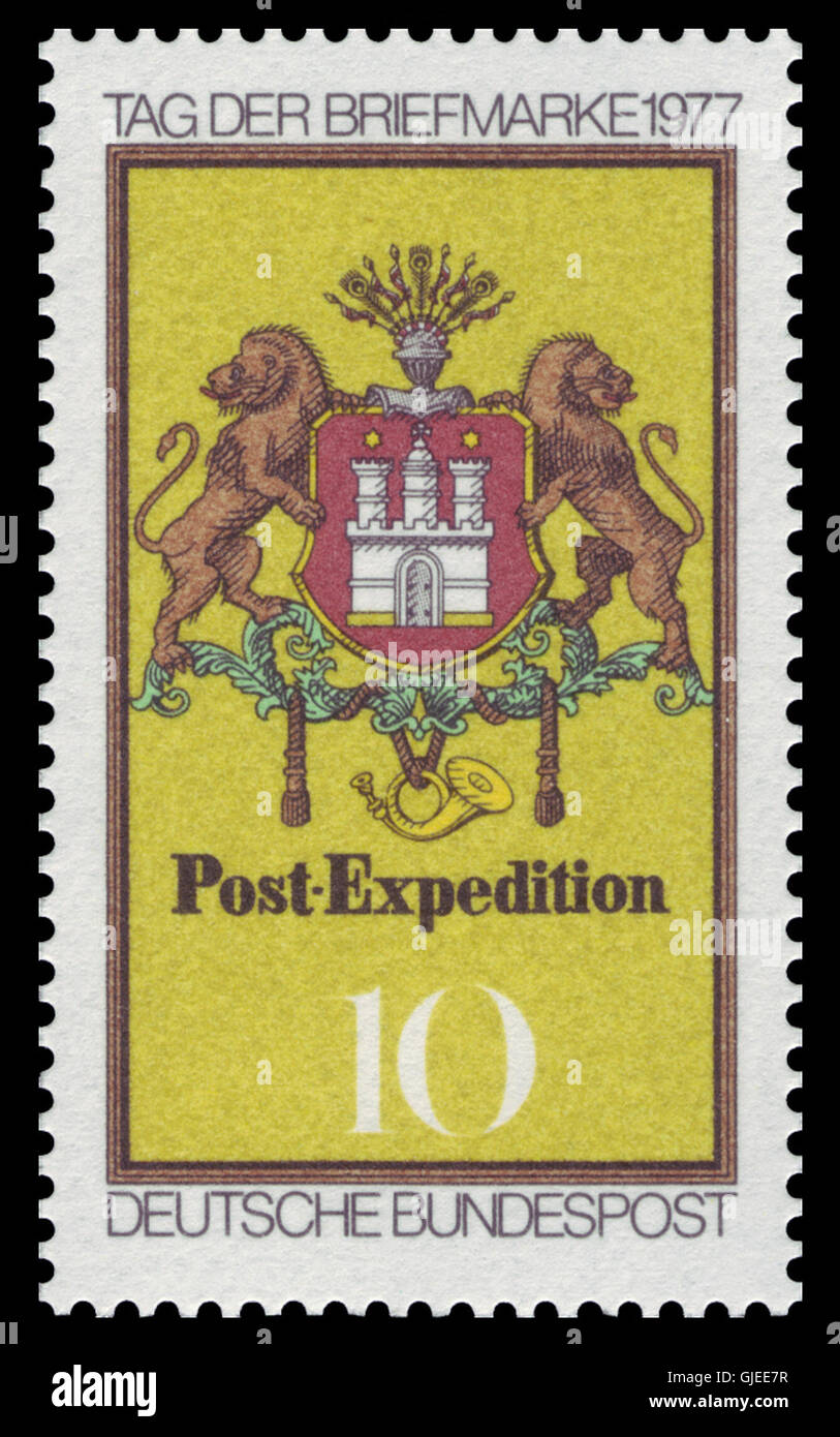 The DBP 1977 948 Tag der Briefmarke stamp commemorates National Stamp ...
