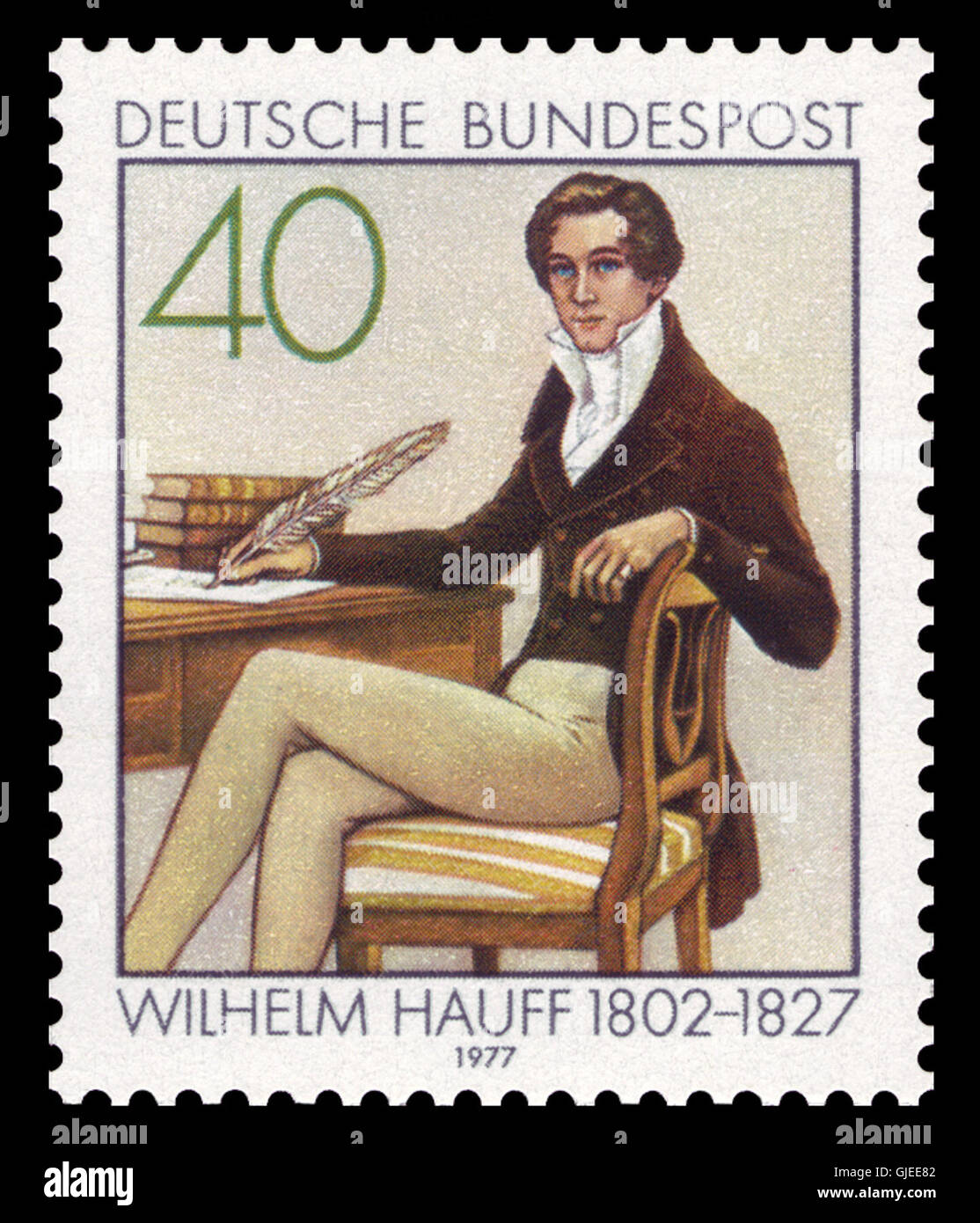 The DBP 1977 954 Wilhelm Hauff stamp commemorates the German writer ...