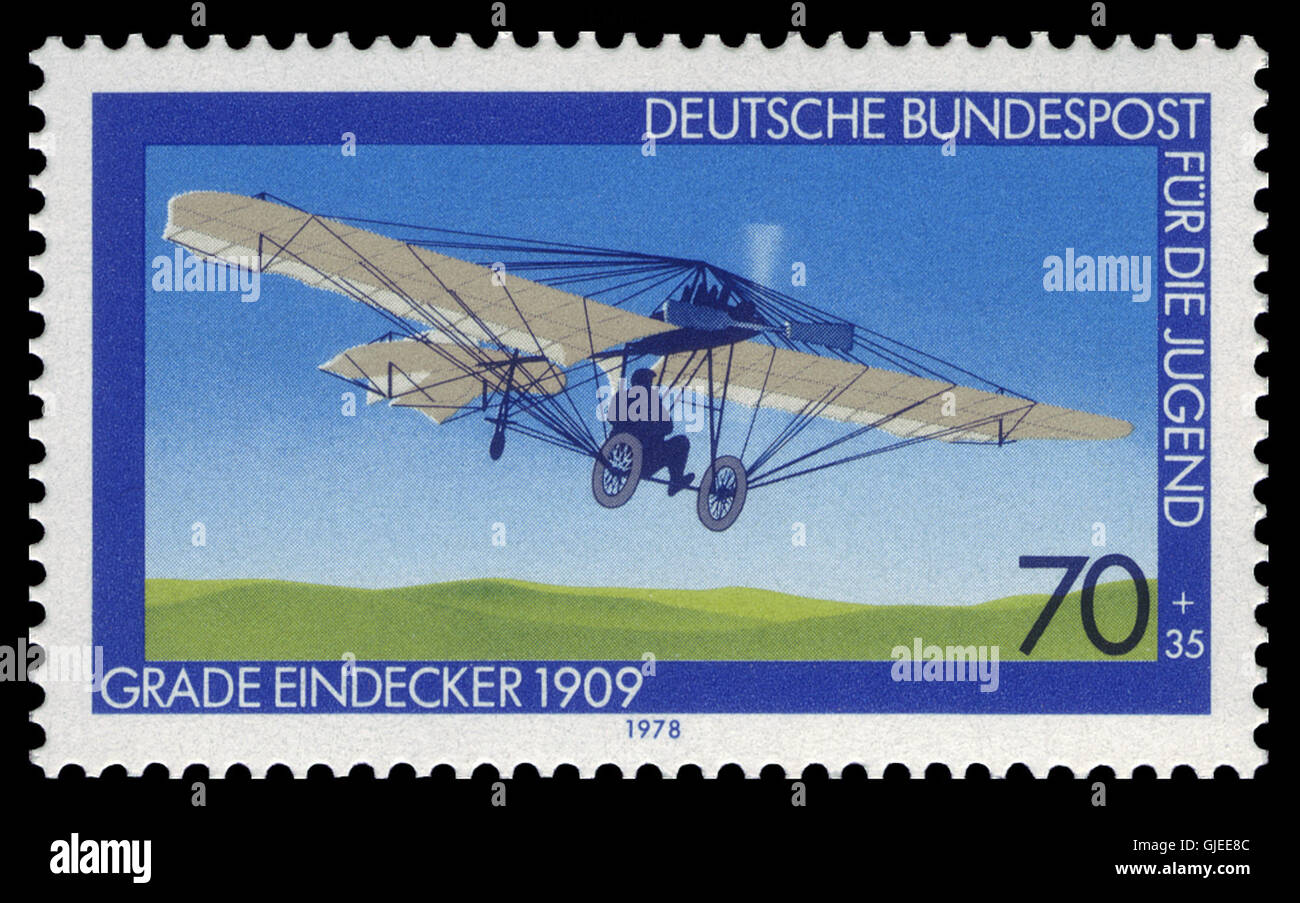 The 1978 DBP 967 Jugend Luftfahrt stamp from Germany commemorates youth ...