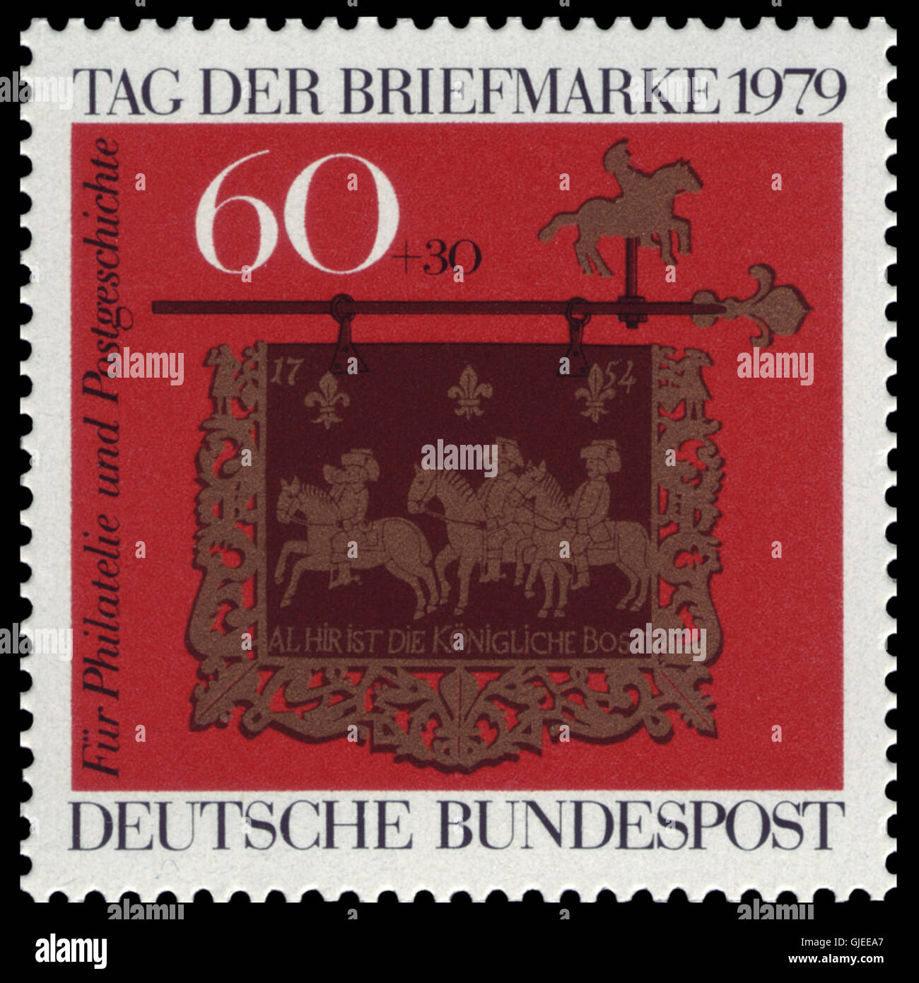 The DBP 1979 1023 stamp commemorates 'Tag der Briefmarke' (Stamp Day ...