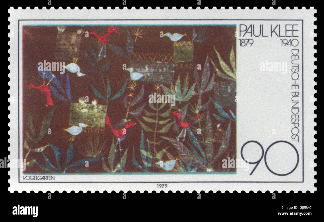 The 1979 DBP stamp 1029 features the famous painting Vogelgarten by ...