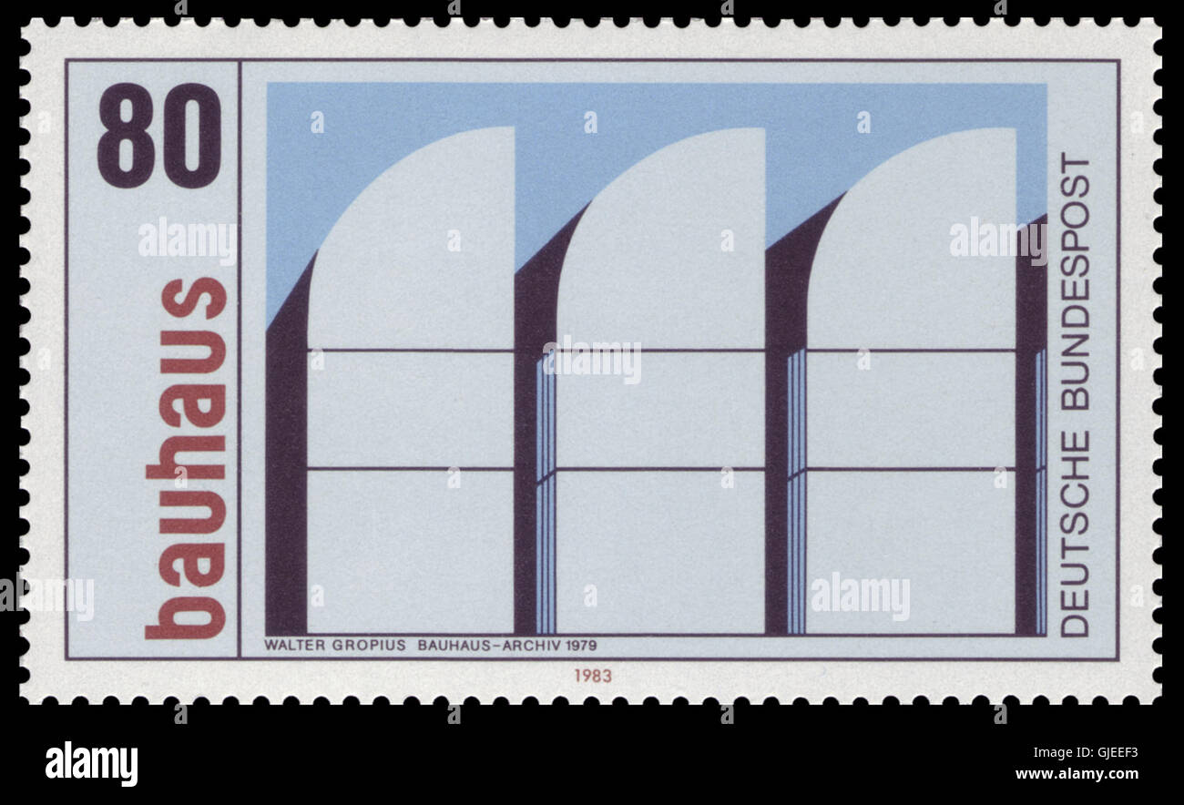 The DBP 1983 1166 Bauhaus stamp celebrates the legacy of the Bauhaus ...
