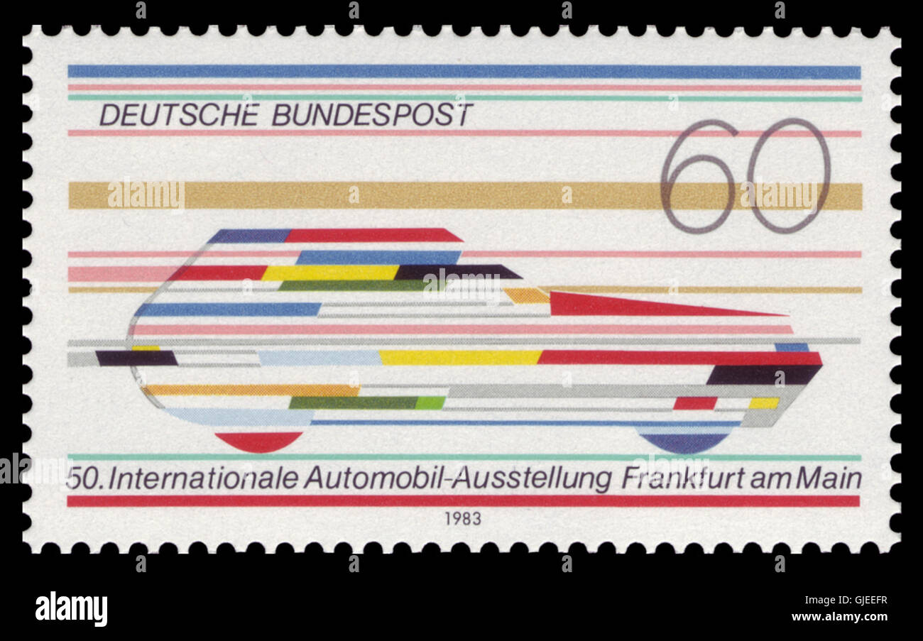 This 1983 DBP stamp commemorates the Internationale Automobil ...