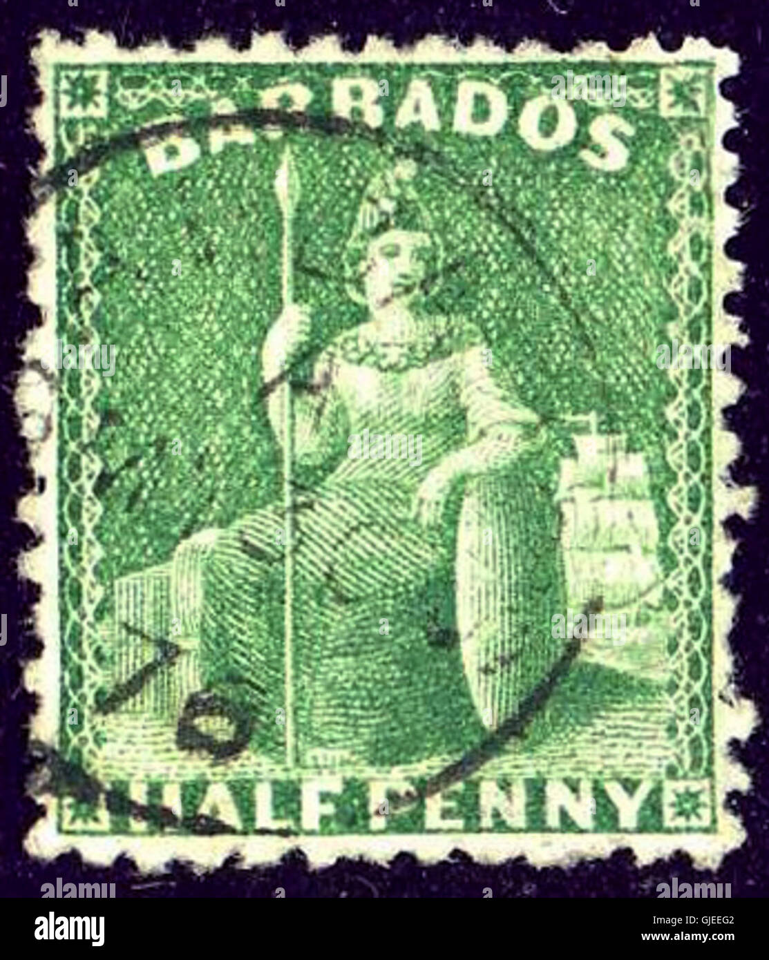 Barbados postage stamp hi-res stock photography and images - Alamy