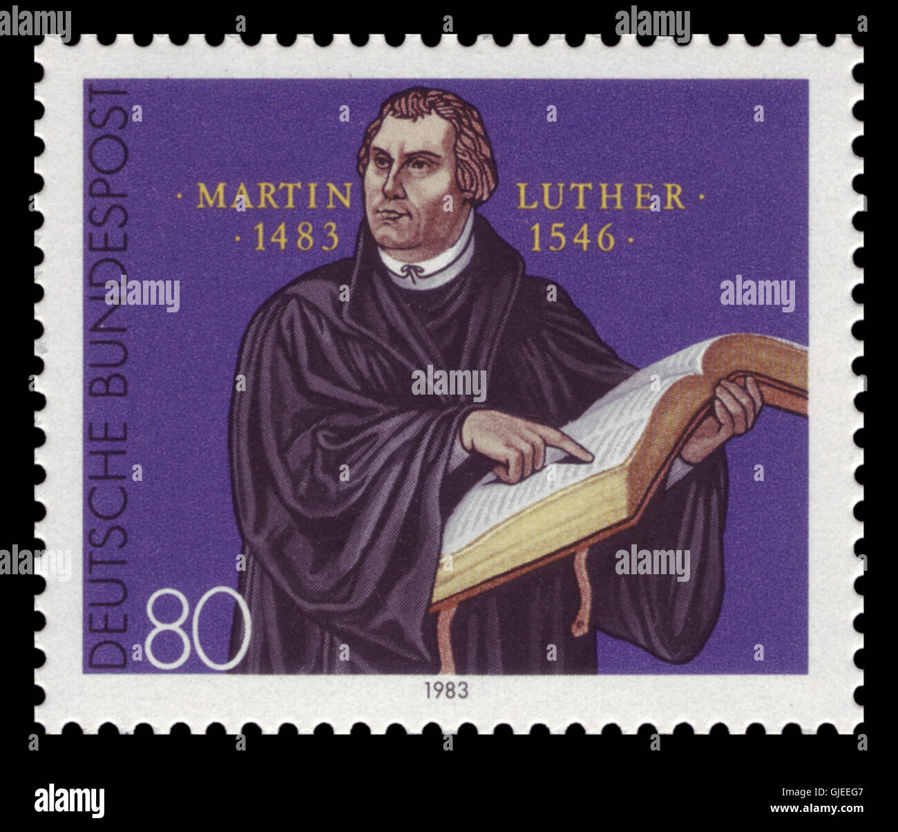 This 1983 DBP stamp, number 1193, commemorates Martin Luther, the ...