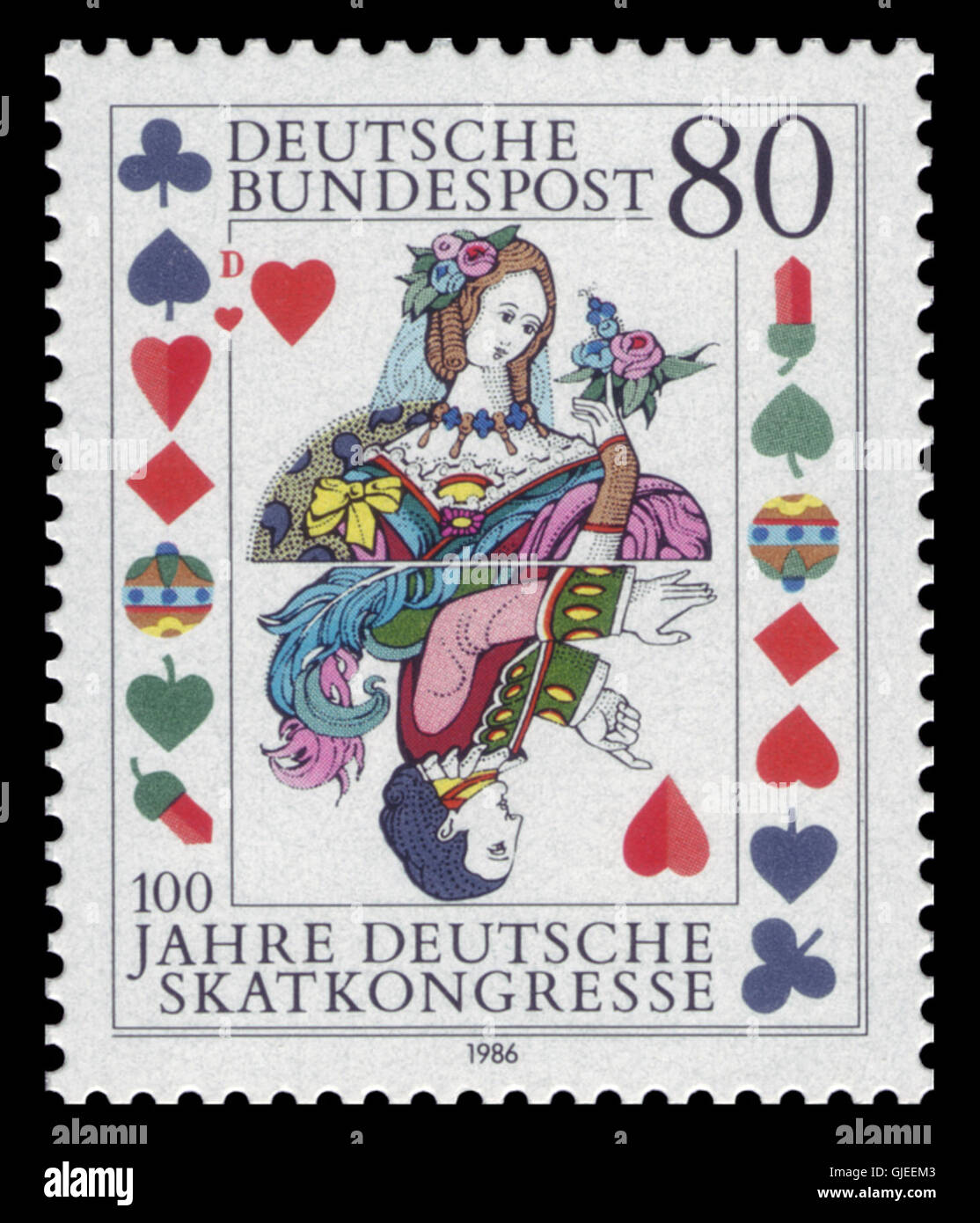 The 1986 DBP Deutsche Skatkongresse stamp was issued to celebrate the ...