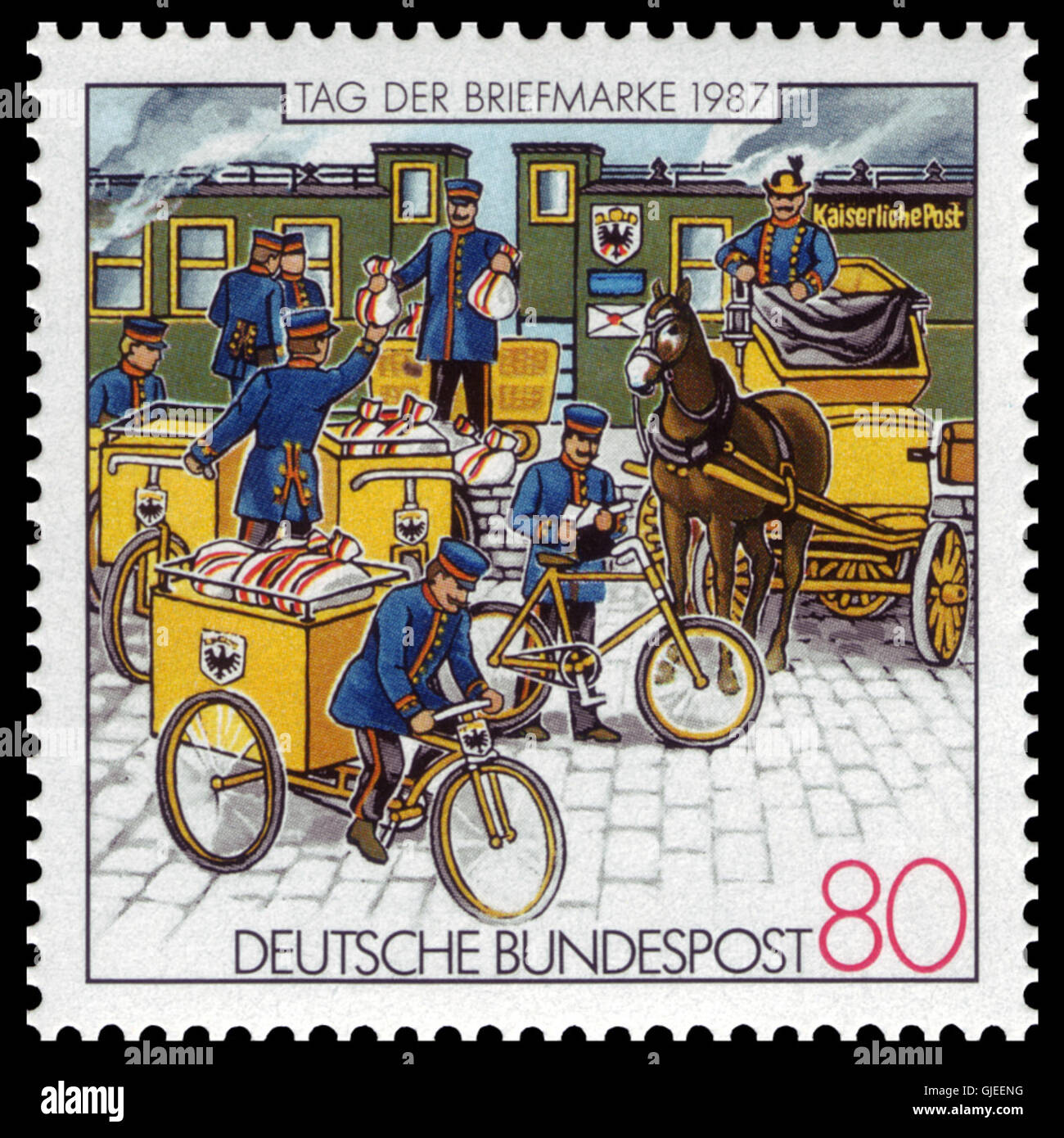 The DBP 1987 1337 Tag der Briefmarke stamp was issued by Deutsche ...